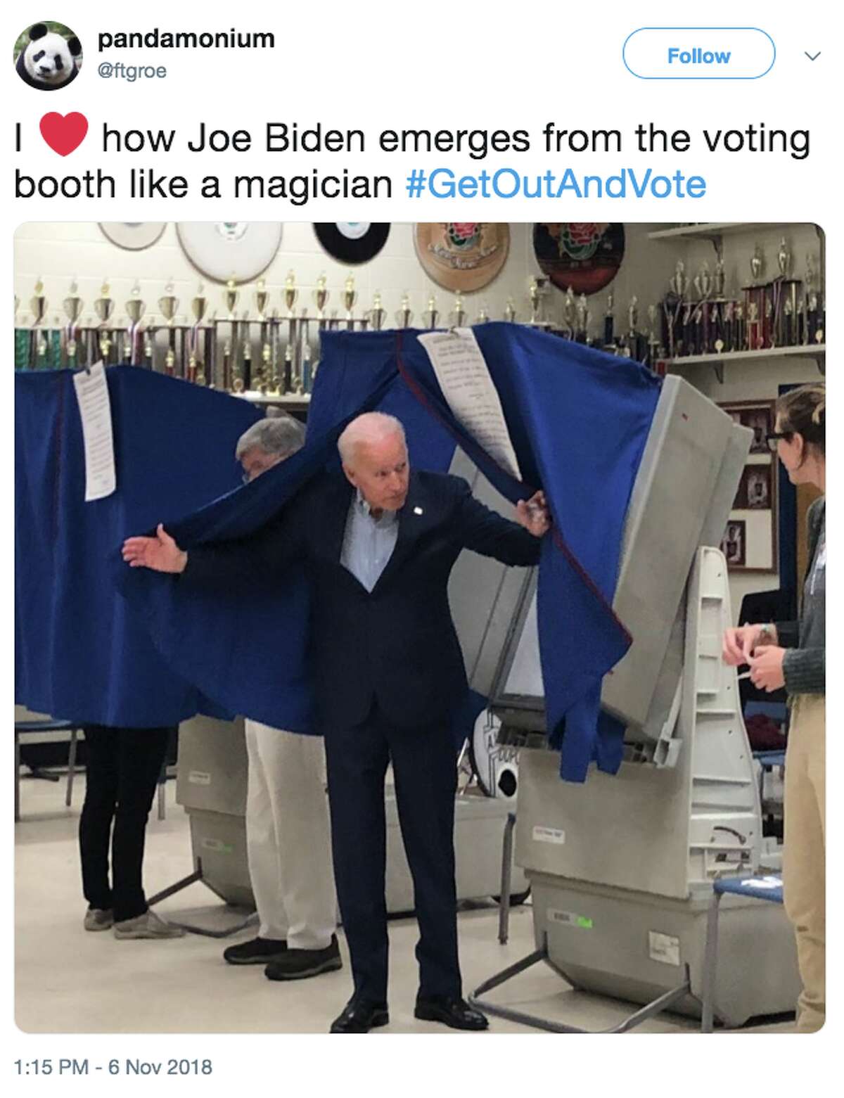 Joe Biden was caught on camera emerging from a voting booth. The ...