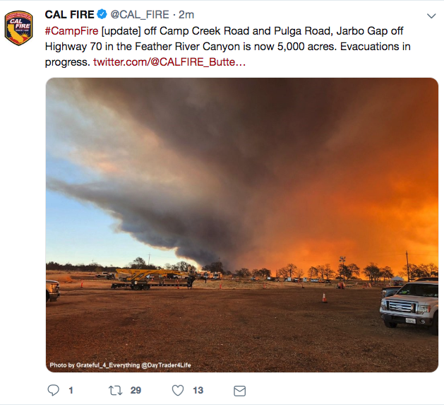 Photos from Camp Fire show how day turned to night in less than 3 hours