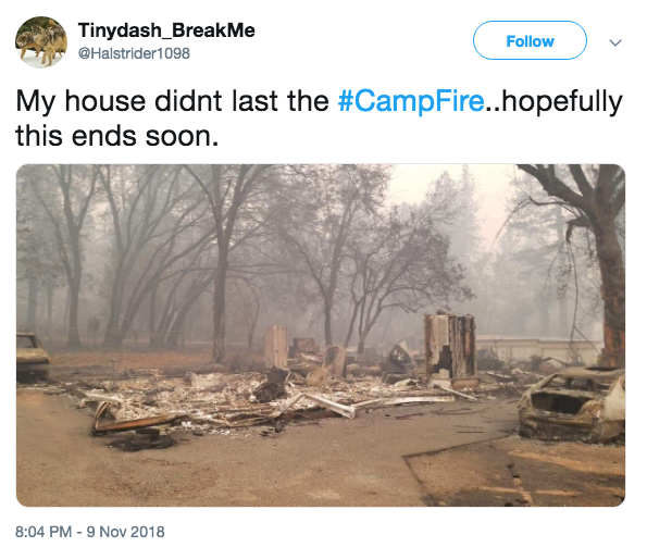 'My house didn’t last the #CampFire': People share photos of their ...