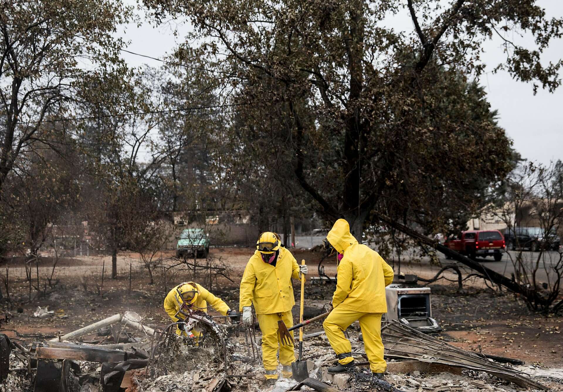 Rainstorm helps douse Camp Fire and clean air — part of Highway 1 closed