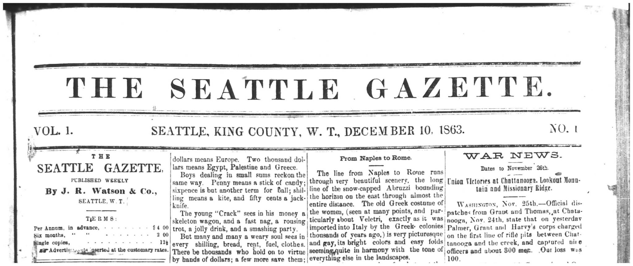 The early years of the Seattle P-I: Seattle's oldest newspaper