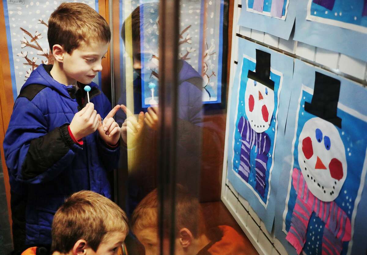 Woodcrest Elementary art display at Grace A. Dow Memorial Library - Jan ...