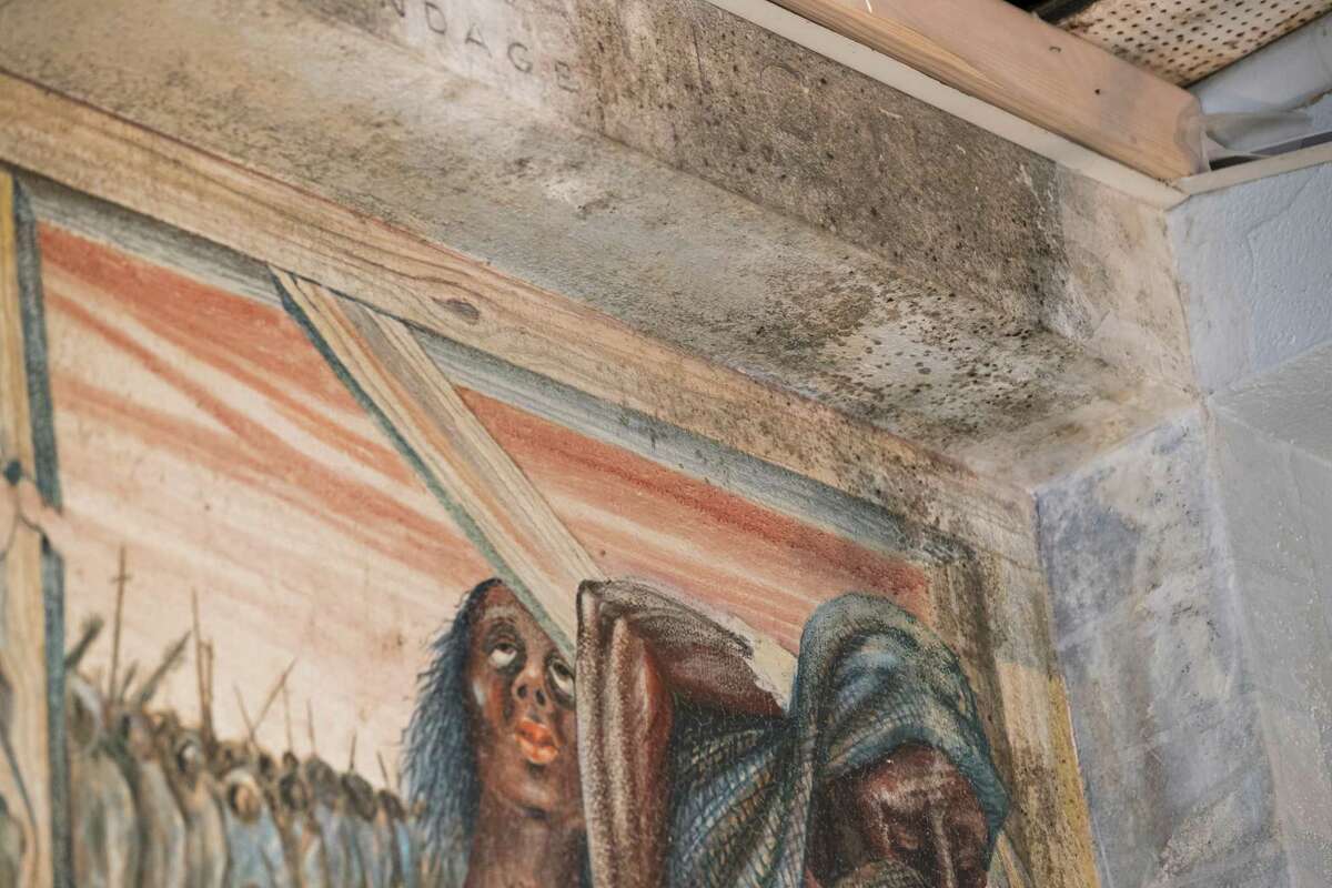 Restoration of historic John Biggers mural underway